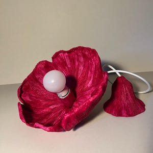 Red Flower Shaped Lamp Floral Ceiling Light Decorative Home Lighting - Etsy