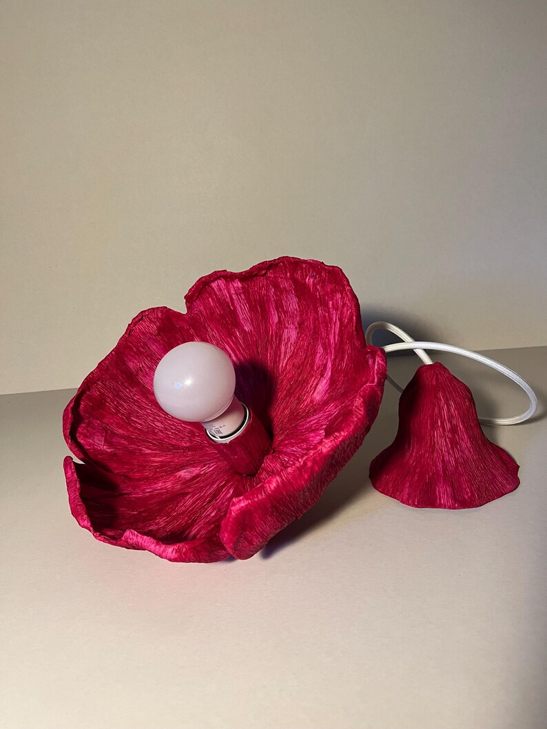 Red Flower Shaped Lamp Floral Ceiling Light Decorative Home Lighting - Etsy