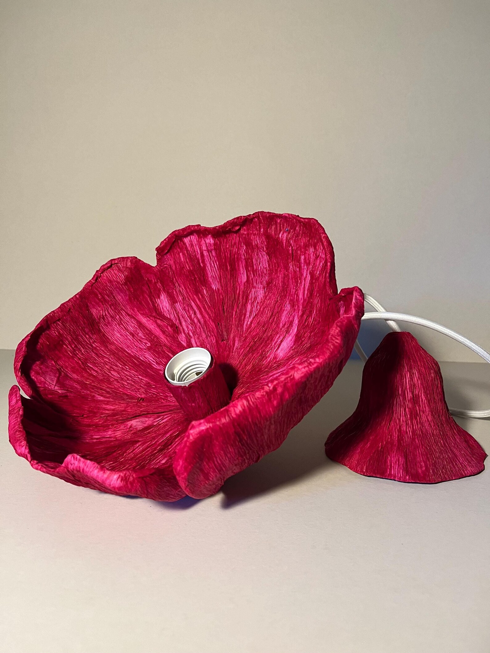 Red Flower Shaped Lamp Floral Ceiling Light Decorative Home Lighting - Etsy