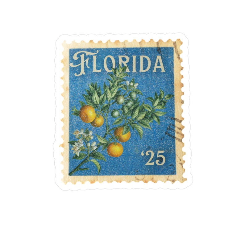 Vintage Florida Stamp Vinyl Decal | Retro Citrus Collection, Perfect ...