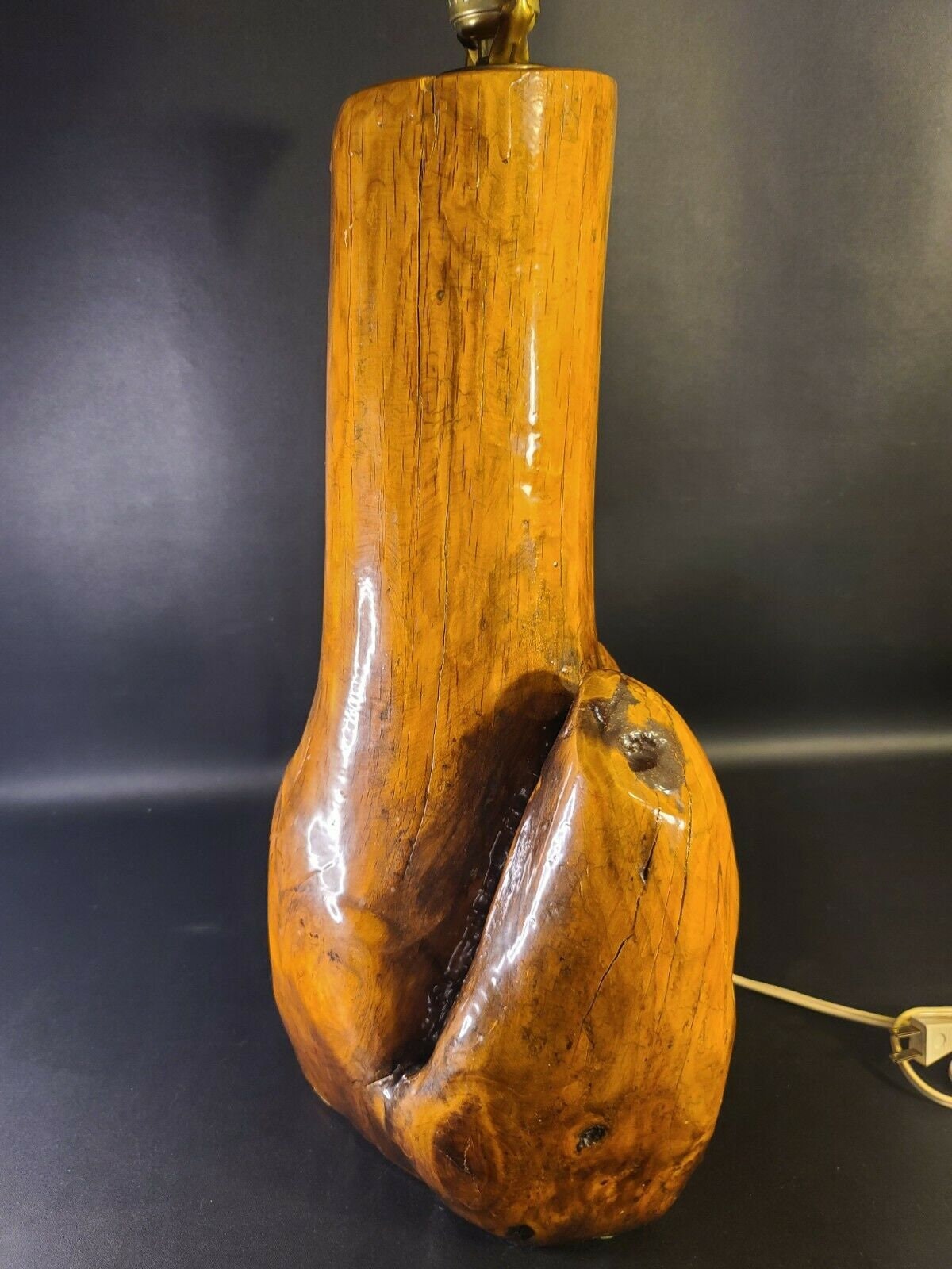 Vases Home & Living Vintage 60s70s Burl Wood Lamp Mid Century Bohemian ...