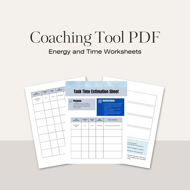 Energy & Time Audit Worksheet Set: Coaching Tools (printable PDF) - Etsy
