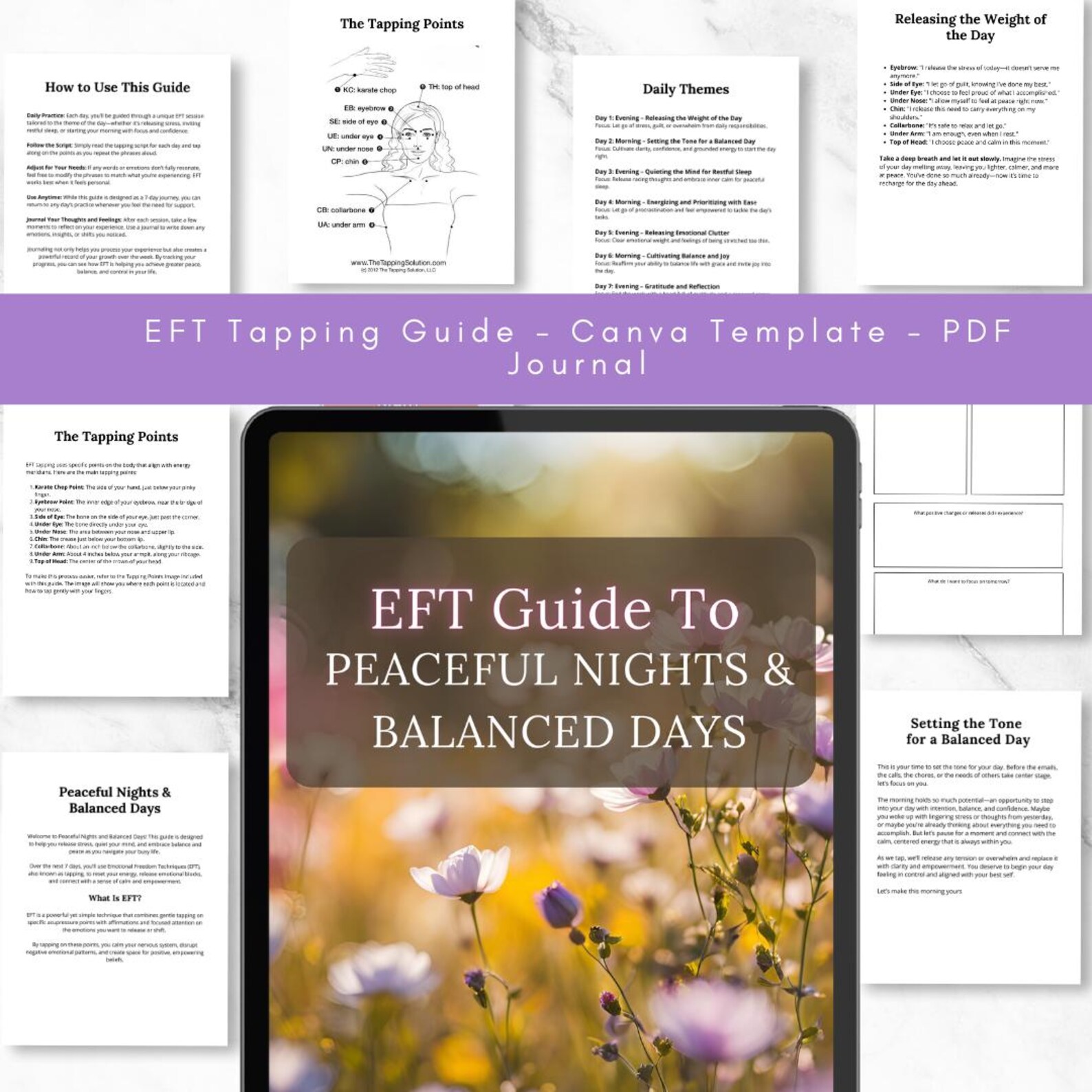 EFT Tapping Guide: Emotional Freedom Techniques, Daily Journal (canva ...