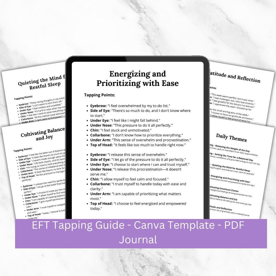 EFT Tapping Guide: Emotional Freedom Techniques, Daily Journal (canva ...