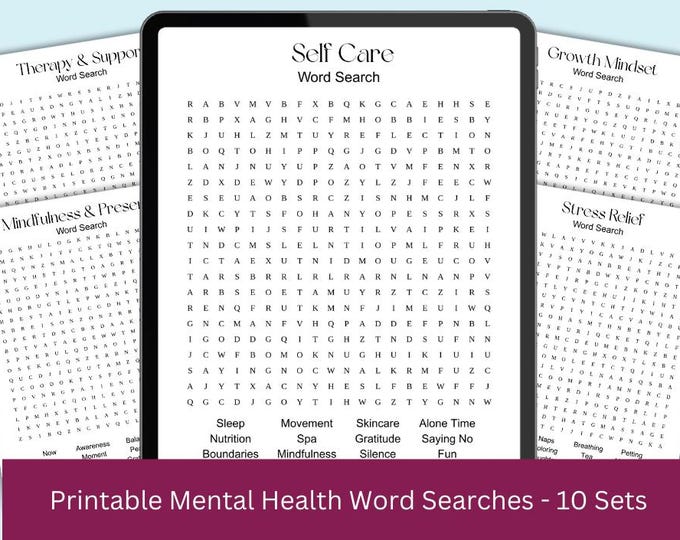 Mental Health Crossword | Calming Crossword Puzzle | Feel Good Puzzle ...
