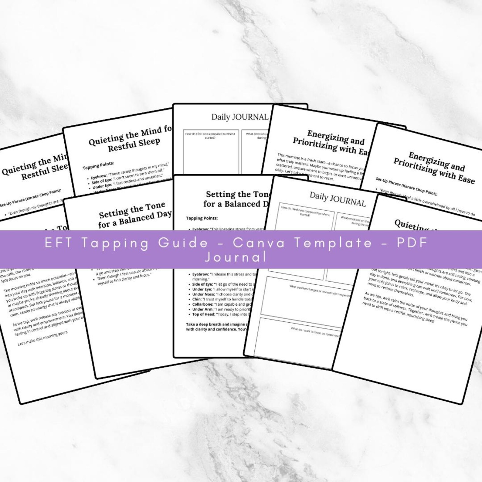 EFT Tapping Guide: Emotional Freedom Techniques, Daily Journal (canva ...