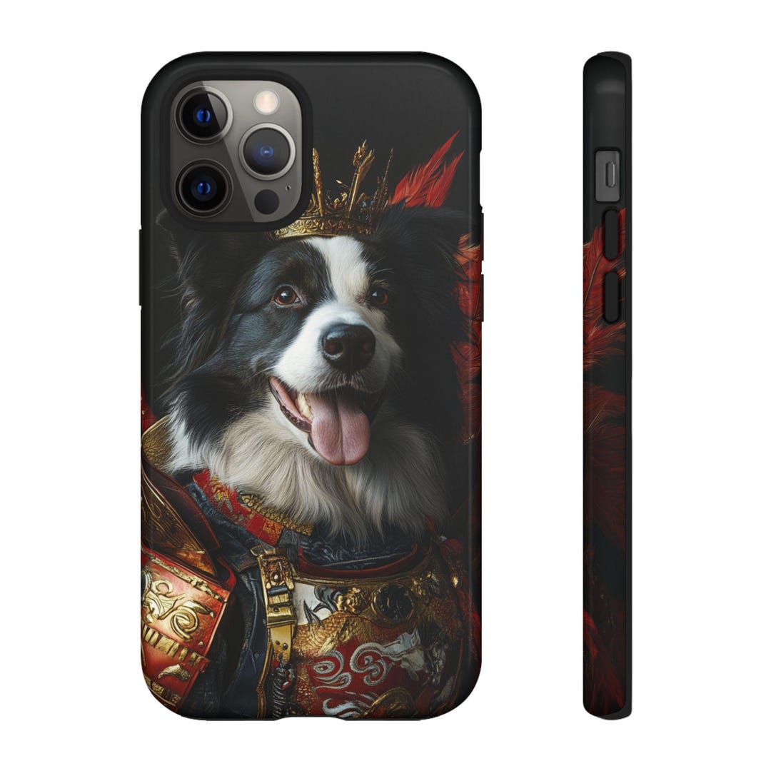 Border Collie in Dragon Armor Phone Case Red Gold, Rugged Armor ...