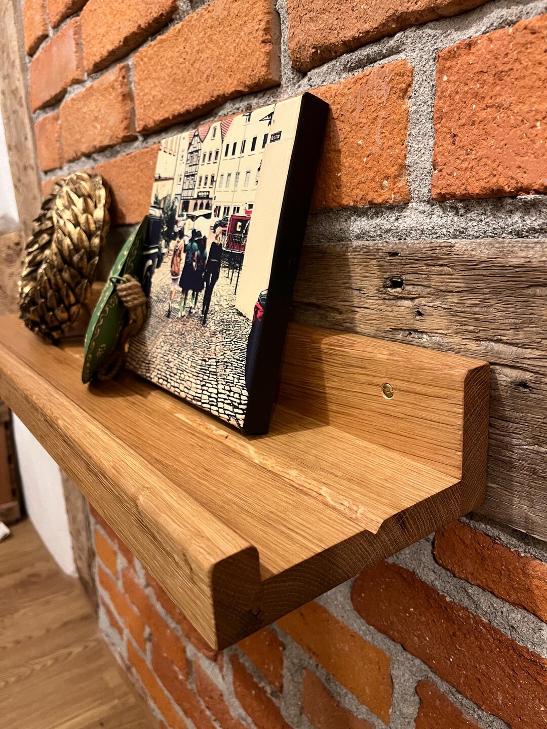 Solid Oak Picture Shelf - Etsy