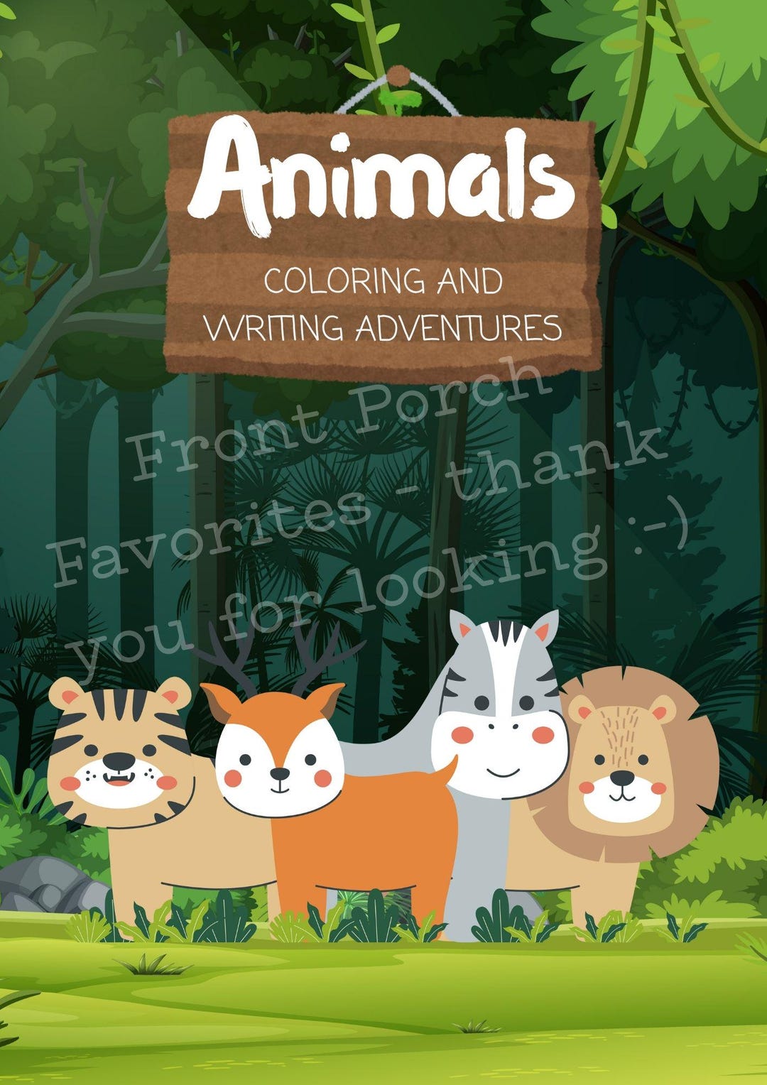 Printable Animals Coloring and Writing Adventures Coloring Book - Etsy