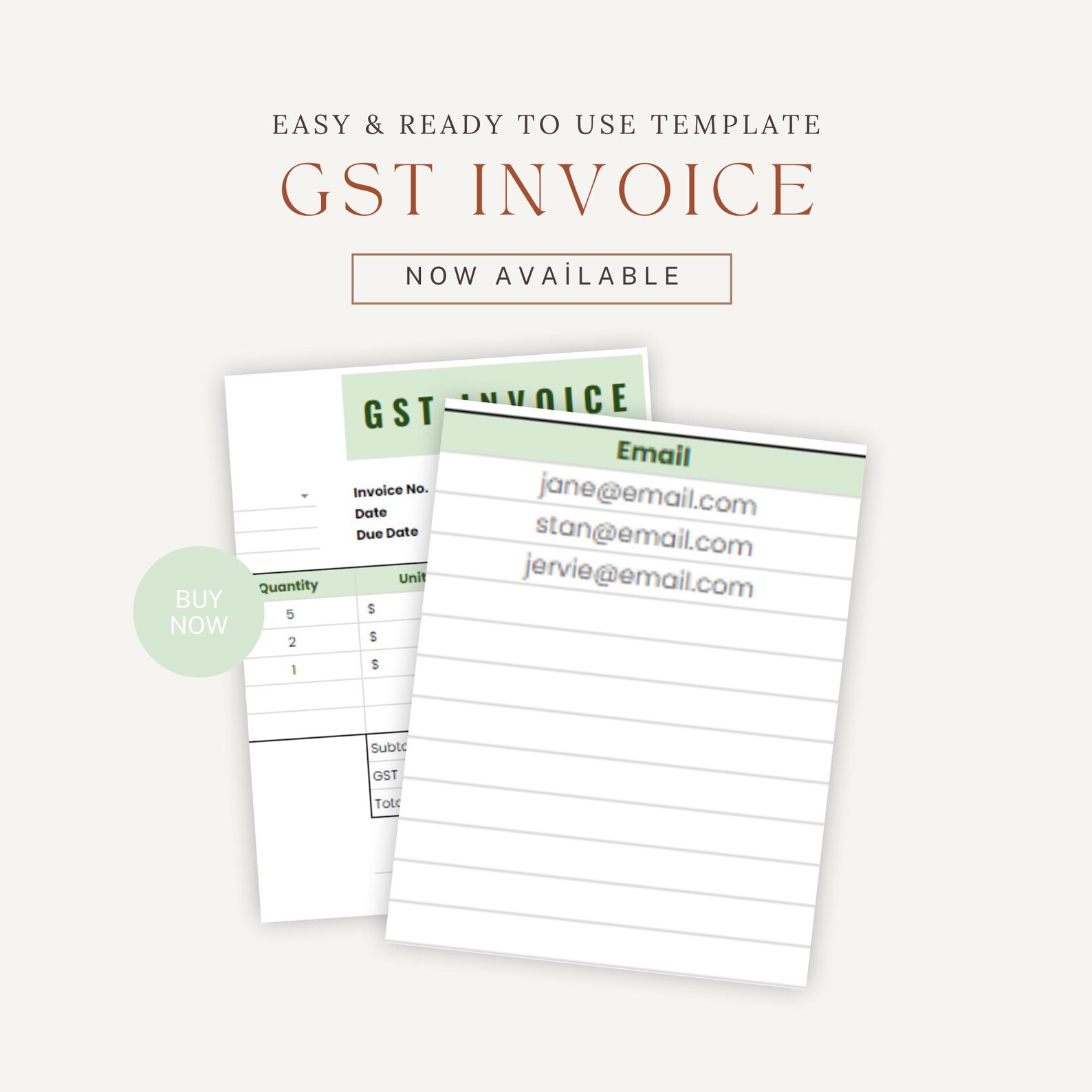 GST Invoice Template Customizable Invoice With Client Details Digital ...