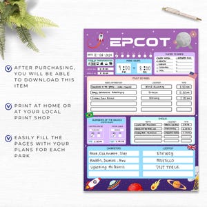 Disney World Vacation Planning Templates | 4 Park Printable Itinerary ...