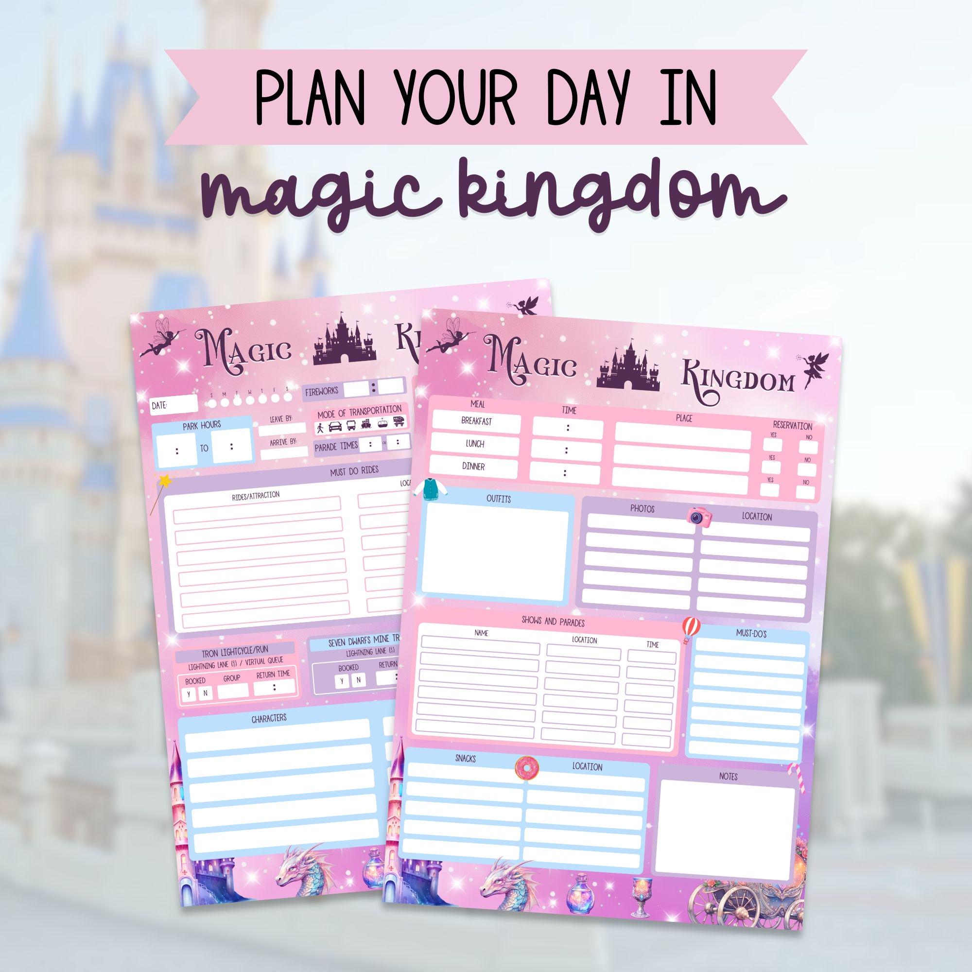 Disney World Vacation Planning Templates | 4 Park Printable Itinerary ...
