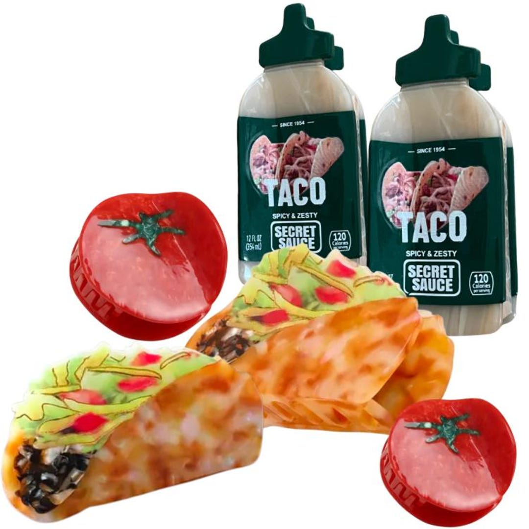 Y2K Hair Clip, Spicy Taco Sauce Hair Claw Clip – Zesty & Fun Accessory ...