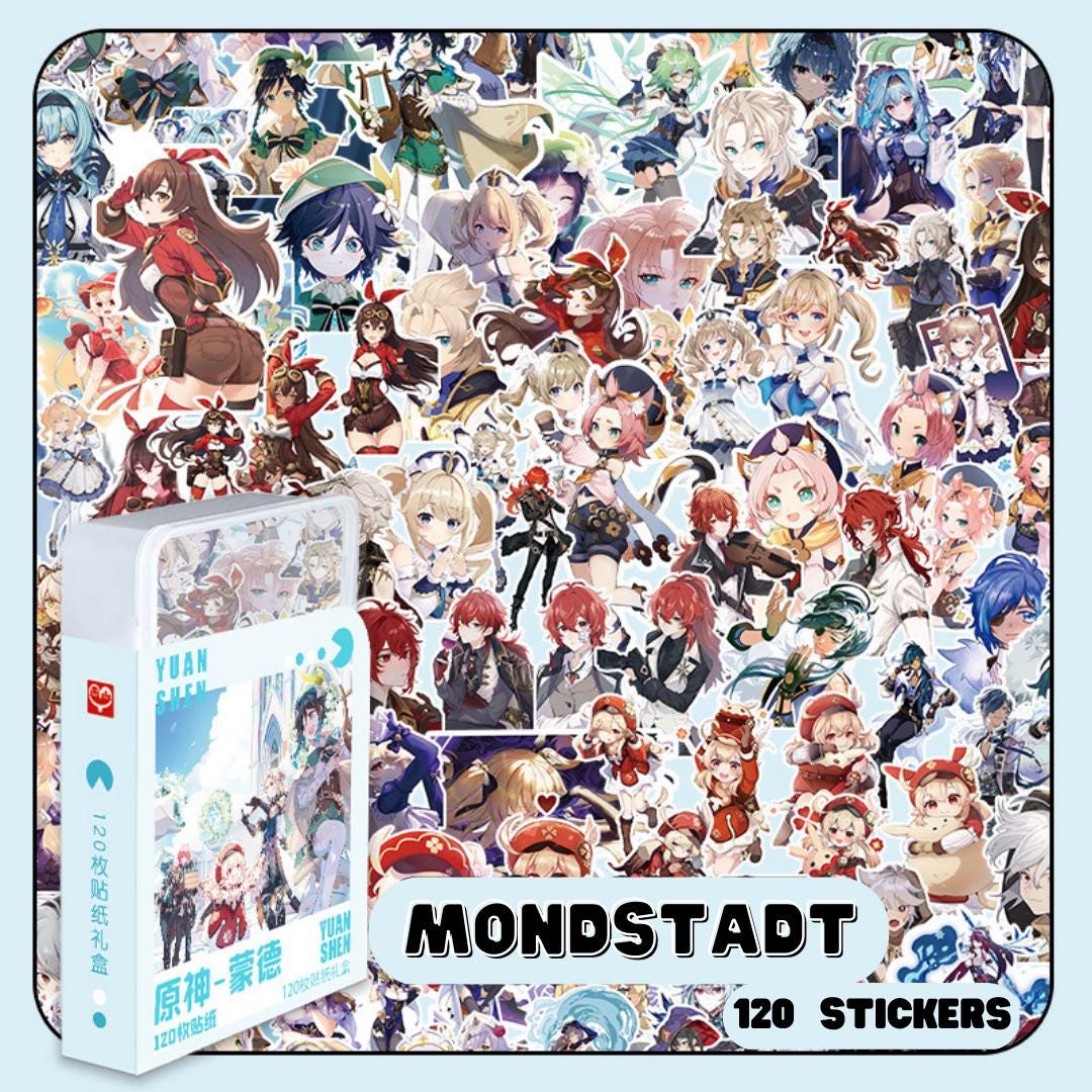 Genshin Impact Mondstat Sticker Pack, 120 Genshin Impact Mondstat ...