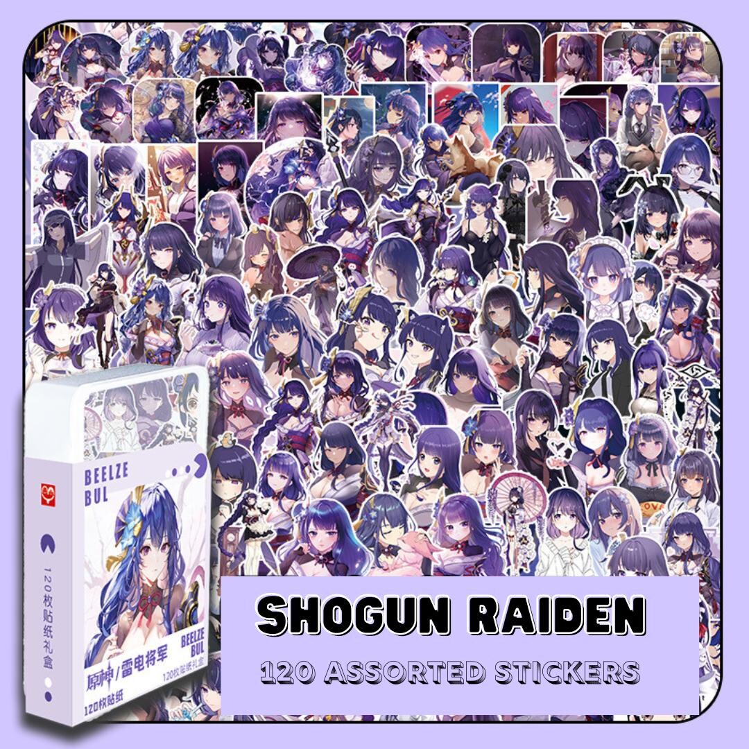 Genshin Impact Raiden Sticker Pack, 120 Genshin Impact Raiden Stickers ...