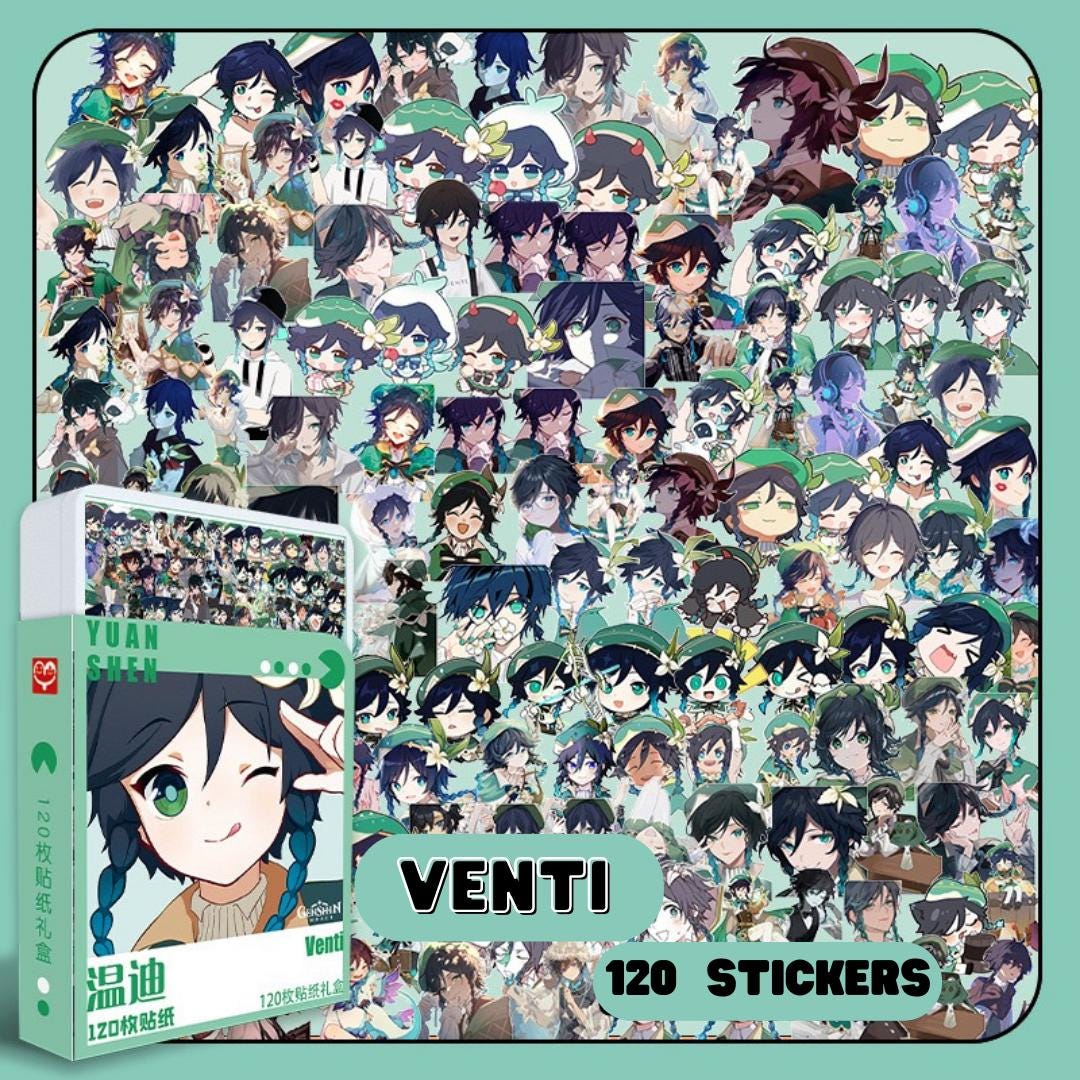 Genshin Impact Venti Sticker Pack, 120 Genshin Impact Venti Stickers ...