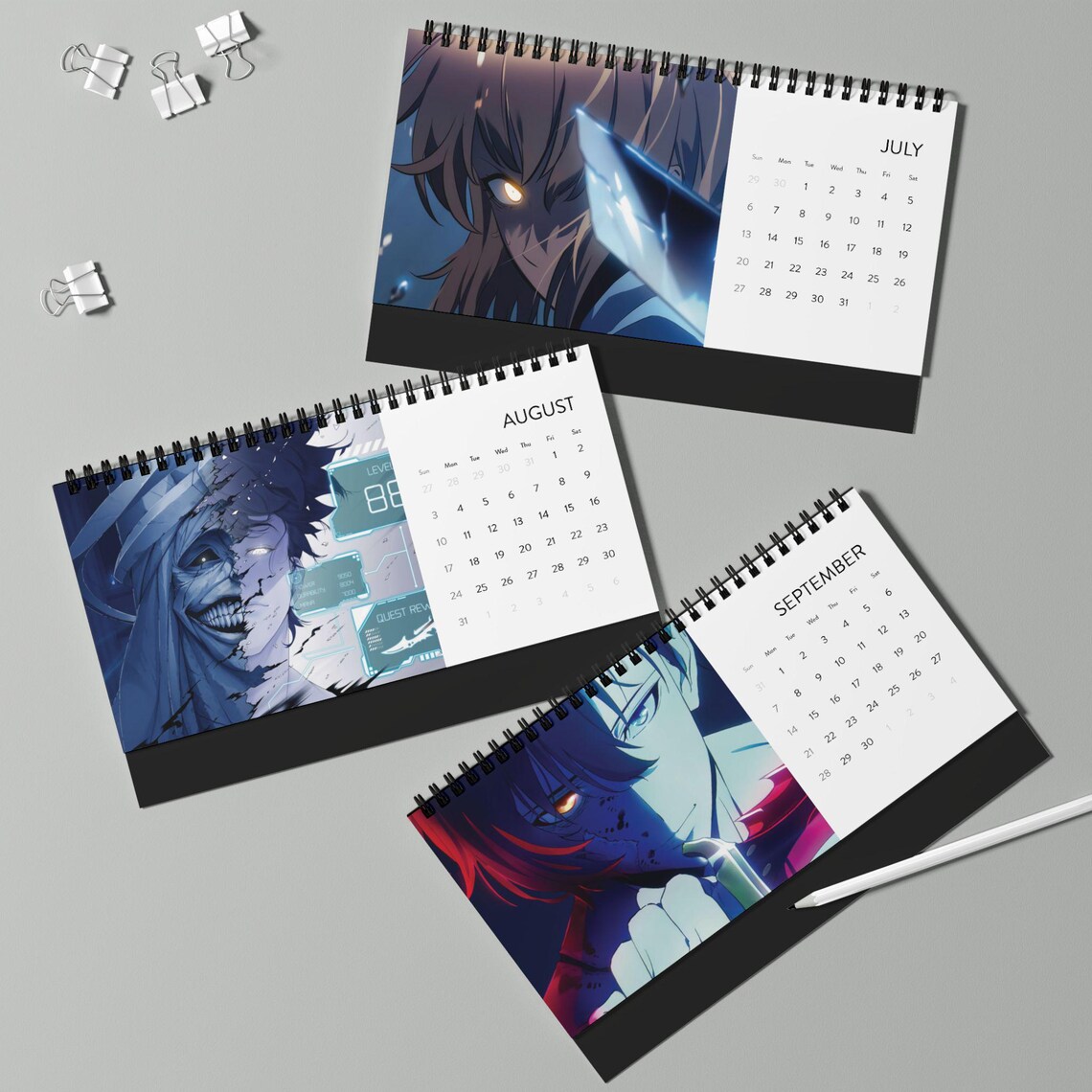 Solo Leveling 2025 Desktop Calendar, Anime Desk Calendar, Anime Desk ...