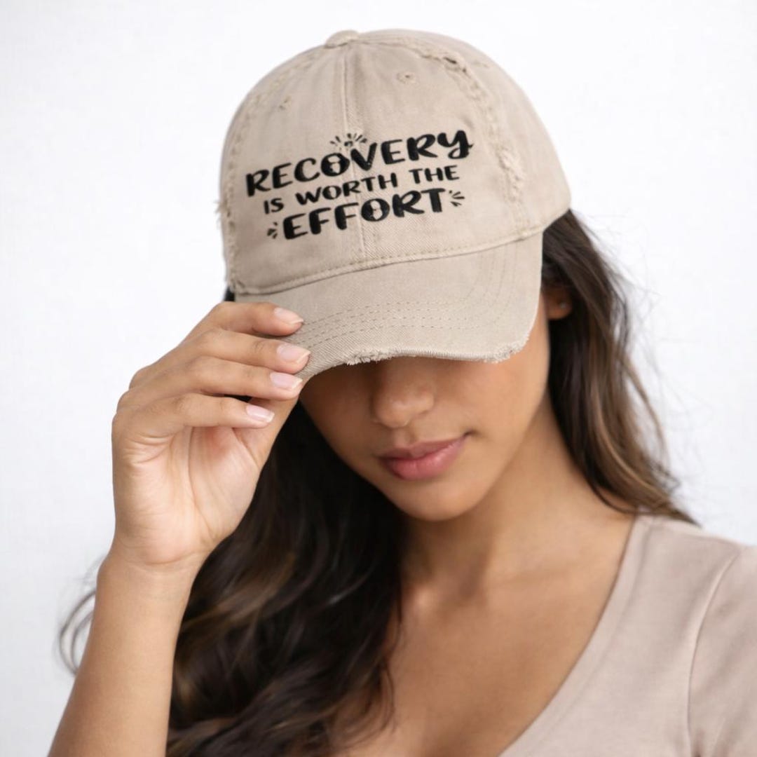 Recovery is Worth the Effort Dad Hat | Embroidered Distressed Cap - Etsy