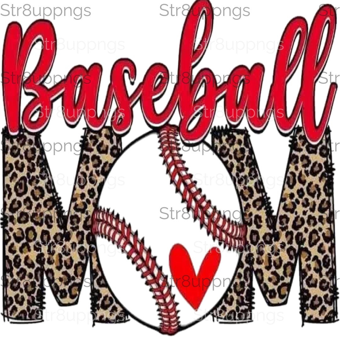 Leopard Baseball Mom Clipart: Heart Design (instant Download) - Etsy