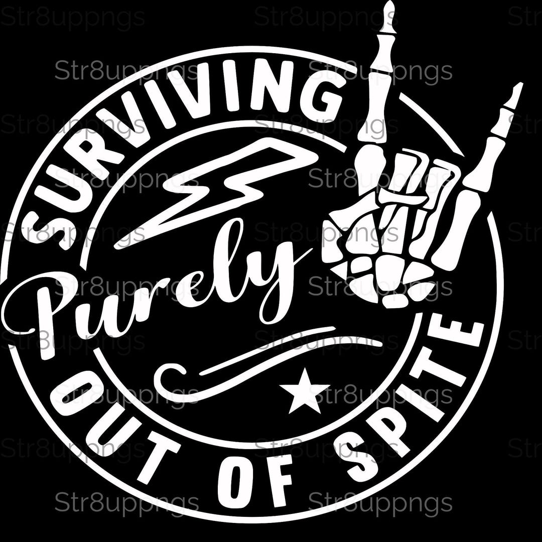 Surviving Purely Out of Spite - Edgy Rock Music Skeleton Hand Clipart ...