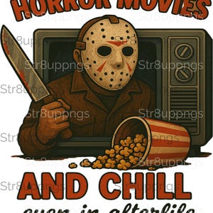 Horror Movie Night PNG: Jason Inspired Halloween Design (digital ...