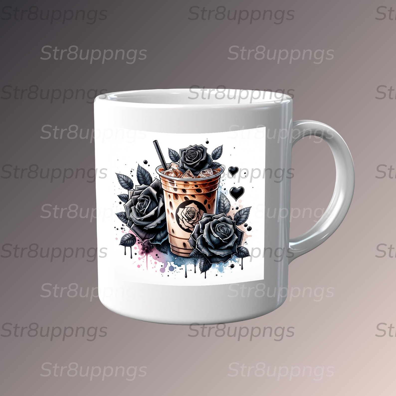 Elegant Black Rose Bet for Sublimation Design - Instant Download Art ...
