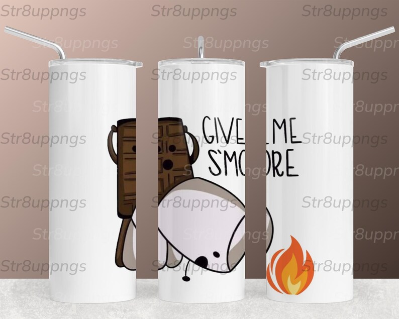 Whimsical S'mores Clipart - Chocolate Bar and Marshmallow With Give Me ...