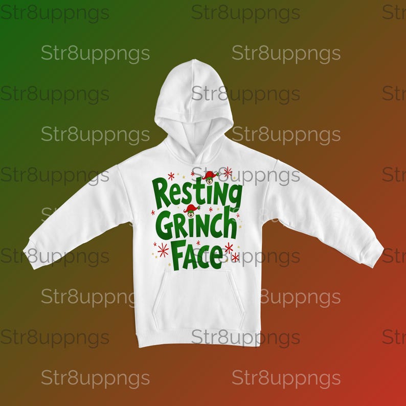 Resting Grinch Face Clipart: Holiday Sublimation Design (instant ...