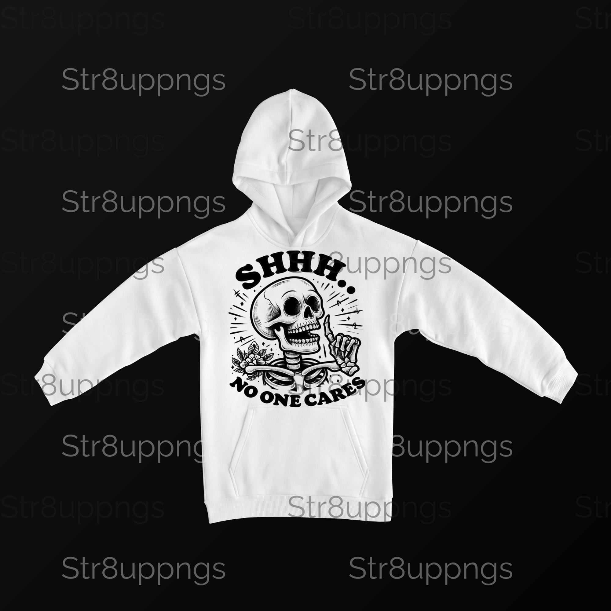 Whimsical Skeleton Clipart: Shhh No One Cares (digital Download) - Etsy