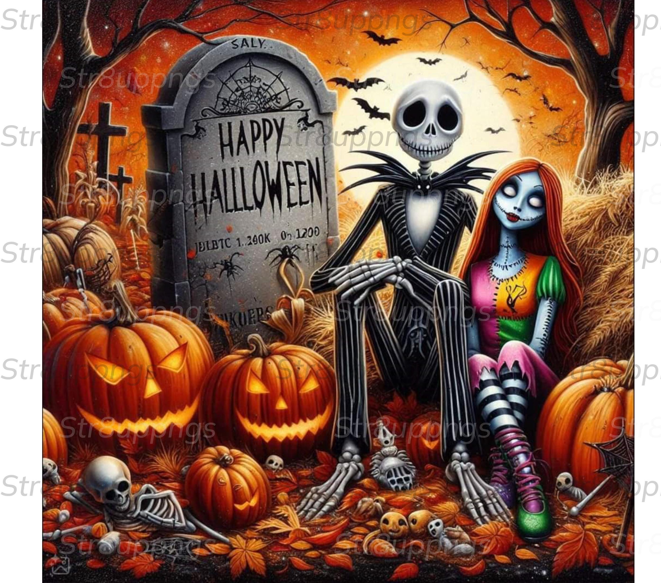 Whimsical Halloween Clipart With Skeletons and Pumpkins for Instant ...