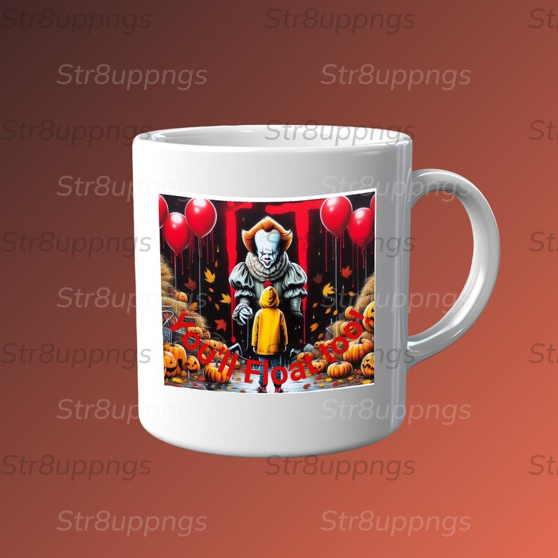 Eerie Autumn Horror Clipart Featuring Clown and Child in Yellow ...