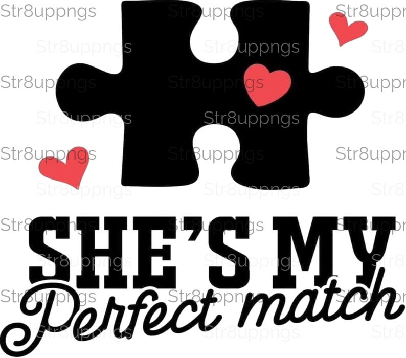 Couples Clipart Png She's My Perfect Match and He's My Perfect Match ...