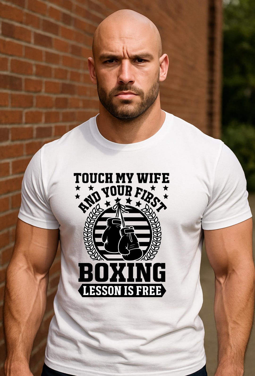 Funny Boxing Husband Poster | Touch My Wife Boxing Lesson Graphic - Etsy