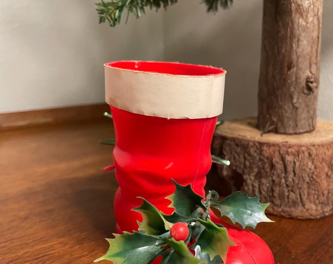 Vintage Red Plastic Santa Boot RTC Ind. Chicago Candy Container 4” - Etsy