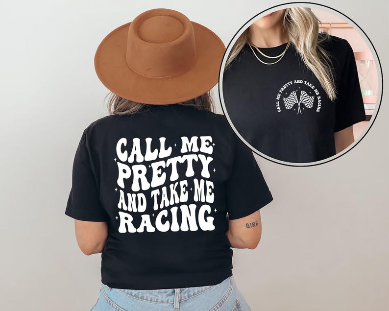 Call Me Pretty Racing Sweatshirt, Racetrack Checkered Flag Shirt - Etsy