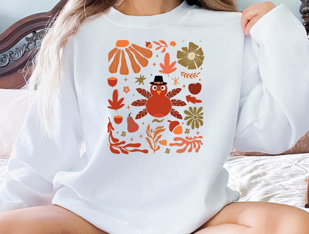 Floral Turkey Sweatshirt, Thanksgiving Autumn Shirt - Etsy
