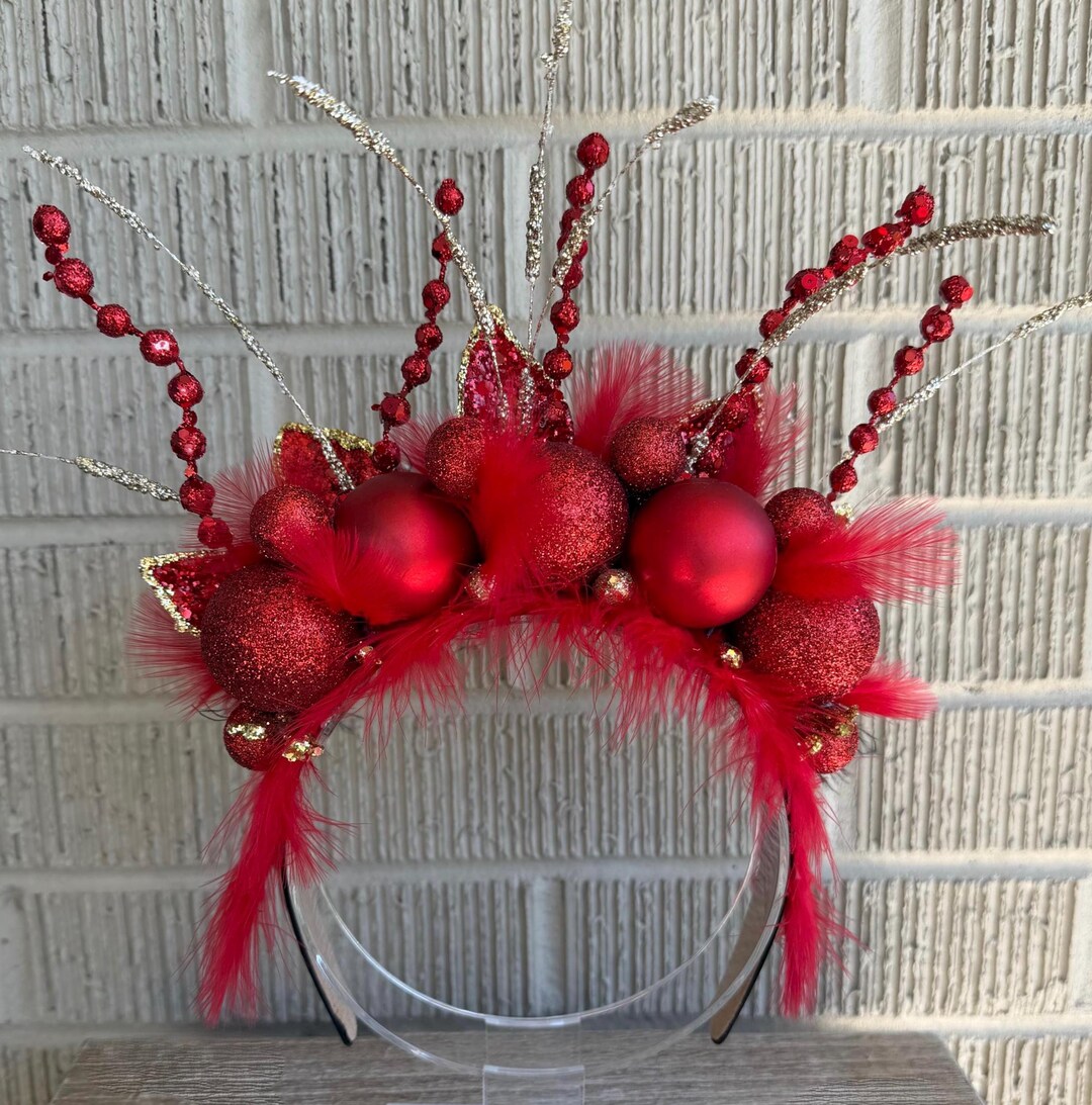 Crimson Red Holiday Glam Crown Headband - Etsy