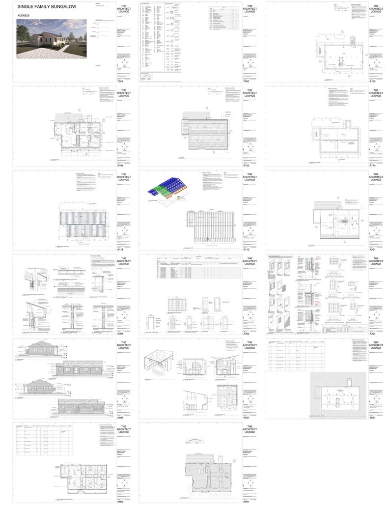 Cape Cod-style Home Architectural Construction Drawing Set | 4 Beds, 2 ...