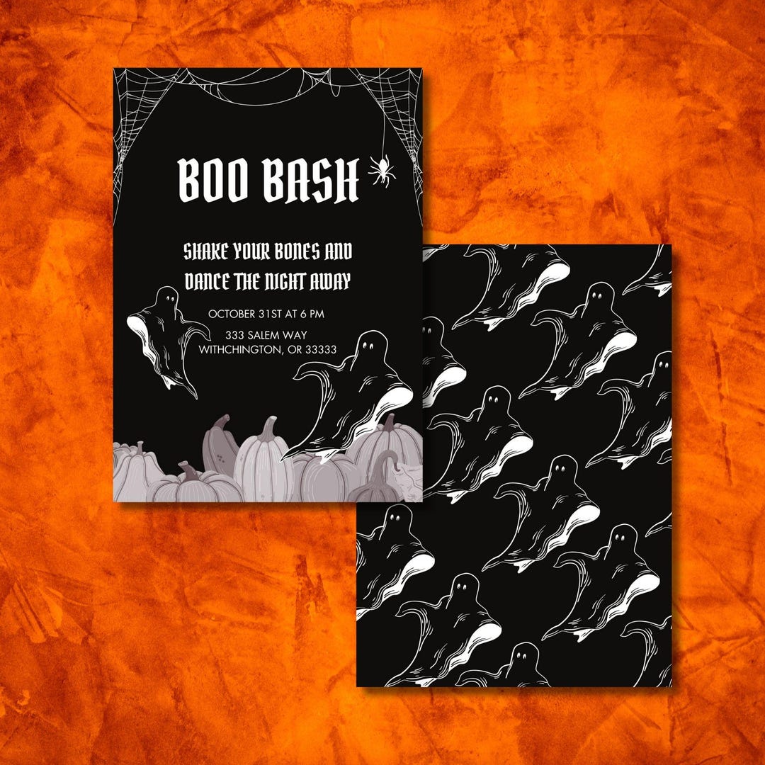 Boo Bash Invitation Template - Etsy