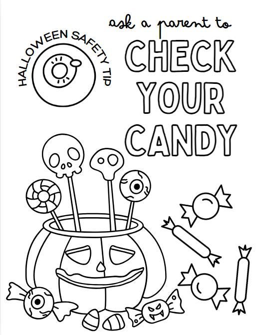Halloween Coloring Candy -safety Tips - Etsy