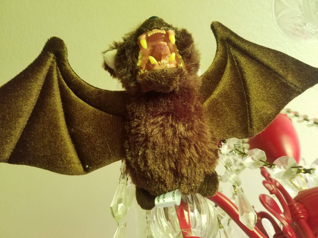 Camazotz the Cuddly 8 Wing Span, Small Brown Quality Plush Fanged Bat ...