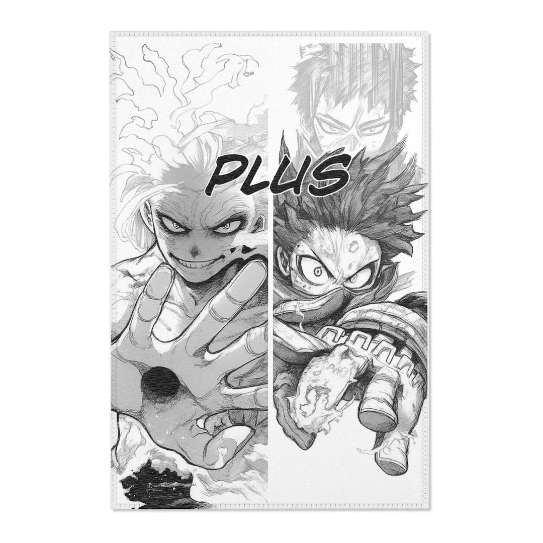 Plus Split-panel Anime Characters Area Rug | Manga Action Floor Mat - Etsy