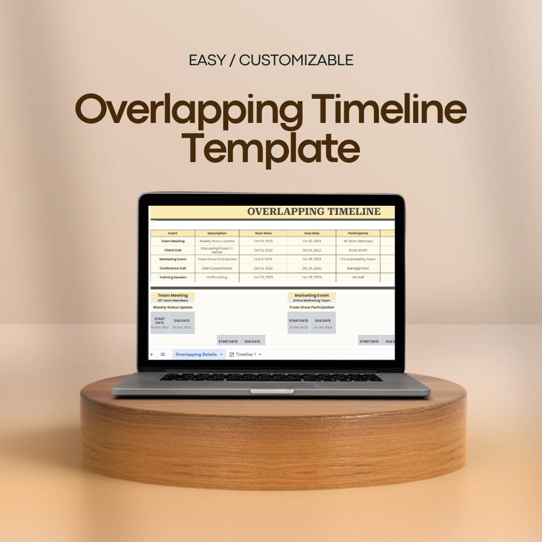 Overlapping Timeline Template Editable Project Planner, Google Sheets ...
