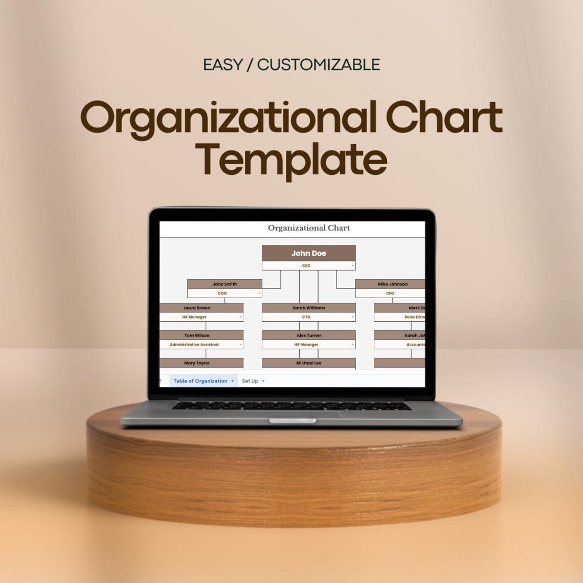 Organizational Chart Template, Editable Google Sheets,customizable ...
