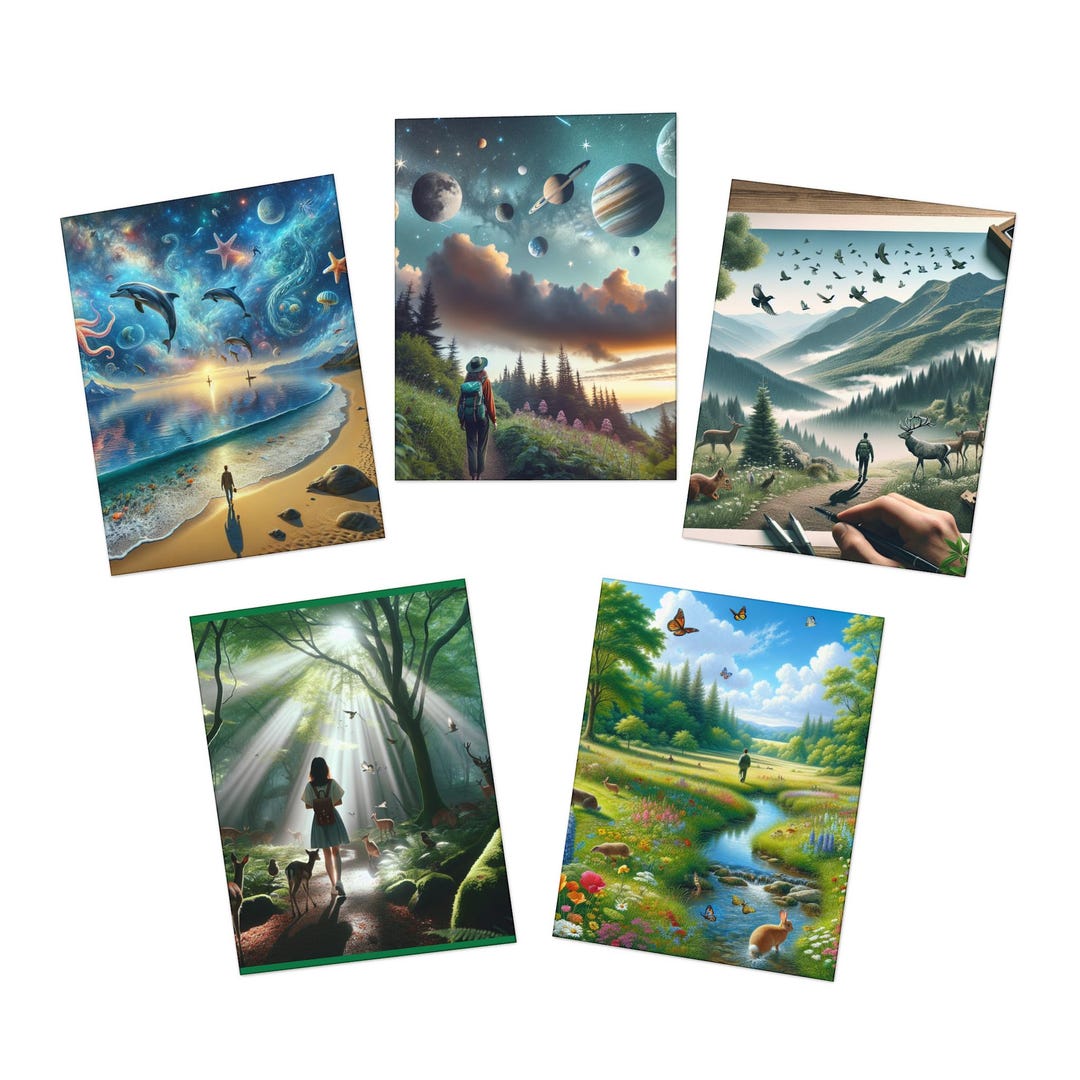 Greeting Cards, Nature-themed Blank Cards, 5-pack Stationery ...