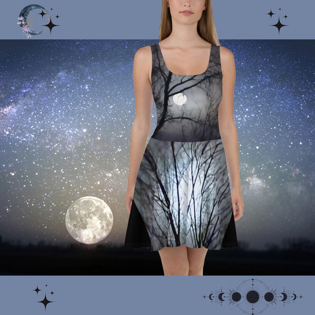 Moon Dress Full Moon,cosmic Goddess Dress Women's Moon Clothing ...