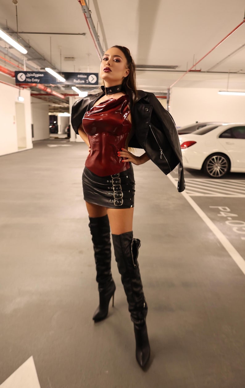 Burgundy Plastic Custom Corset Bustier Top, Breastplate Armor Costumes ...