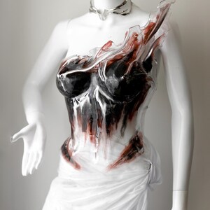 Burgundy Transparent Custom Armor Corset Bustier Top, Breastplate Armor ...