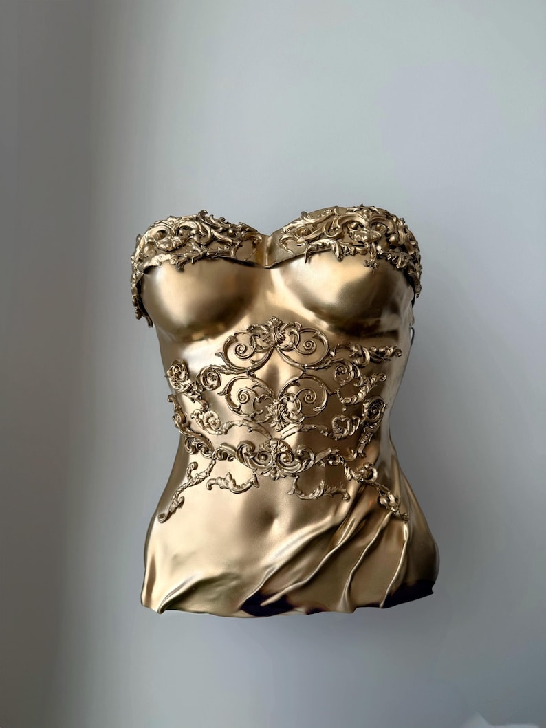 Golden Armor Custom Made Corset Bustier Top, Renaissance Outfit for ...