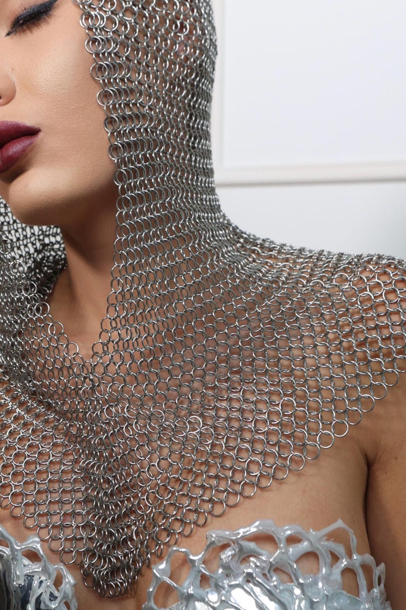 Chainmail Headpiece, Medieval Hood & Cowl Jewelry, Armor Body Jewelry ...